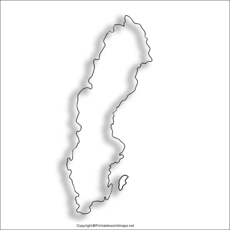 Printable Blank Map of Sweden – Outline, Transparent, PNG map ...