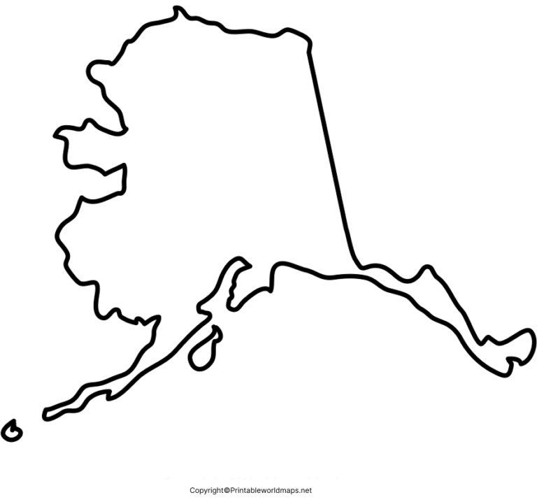 Access Printable Blank Map of Alaska – Outline & PNG