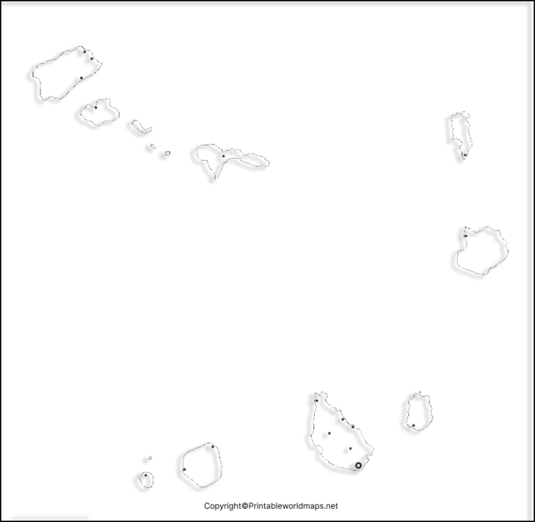 Printable Blank Map of Cabo Verde – Outline, Transparent map ...