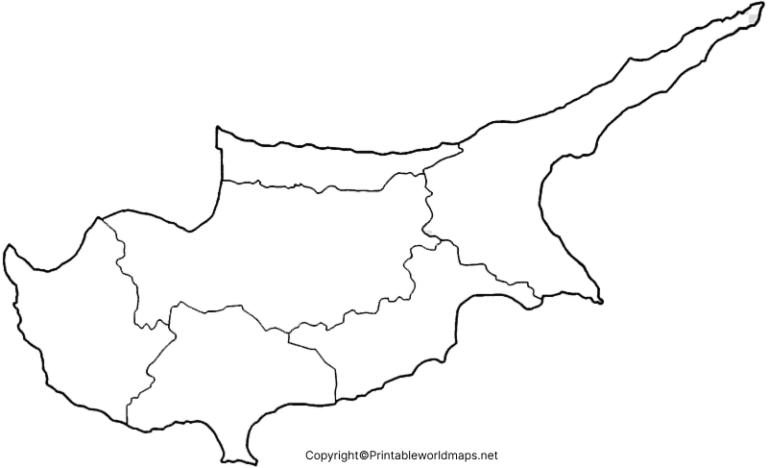 Printable Blank Map of Cyprus – Outline, Transparent, PNG map ...