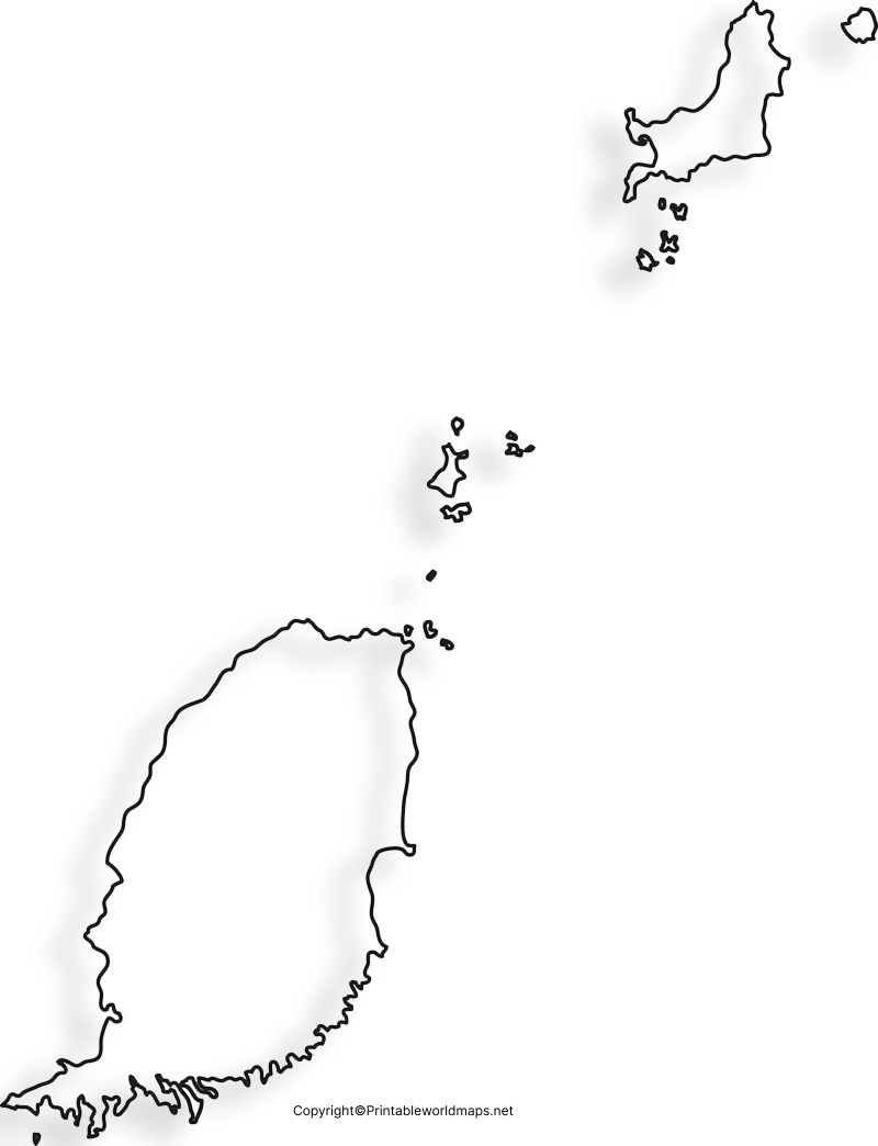 Printable Blank Map of Grenada – Outline Transparent PNG map ...
