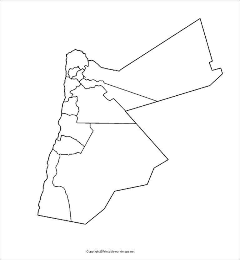 Printable Blank Map of Jordan – Outline, Transparent, PNG map ...
