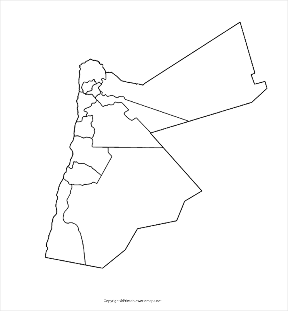 Printable Blank Map of Jordan – Outline, Transparent, PNG map ...