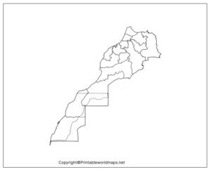 Printable Blank Map of Morocco – Outline, Transparent Map - Printable ...