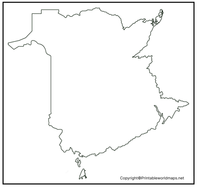 Printable Blank Map of New Brunswick – Outline, PNG Map - Printable ...