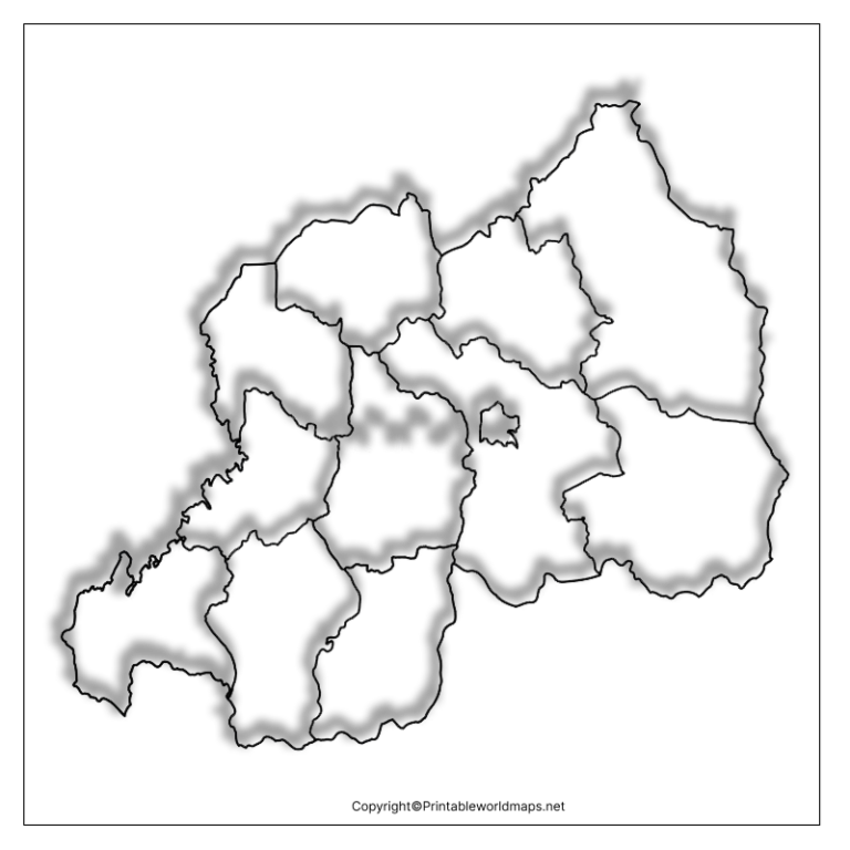 Printable Blank Map of Rwanda – Outline, Transparent, PNG map - Printable World Maps