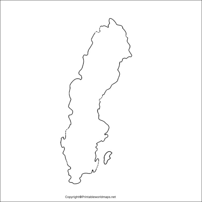 Printable Blank Map of Sweden – Outline, Transparent, PNG map ...