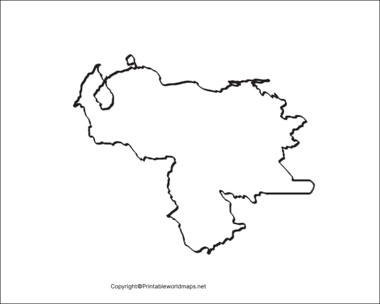 Printable Blank Map of Venezuela for Geography Study