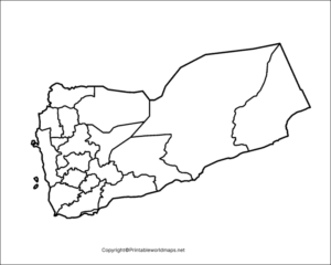 Learn with the Printable Blank Map of Yemen – Outline