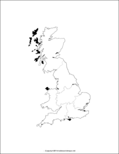 Printable Blank Map of UK- Outline, Transparent, PNG Map - Printable ...