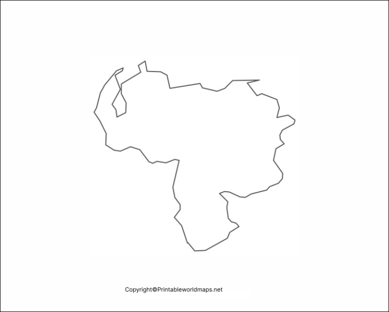 Printable Blank Map of Venezuela for Geography Study