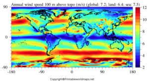 Free Printable World Wind Map Template in PDF - Printable World Maps
