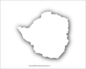Printable Blank Map of Zimbabwe for Geography Study