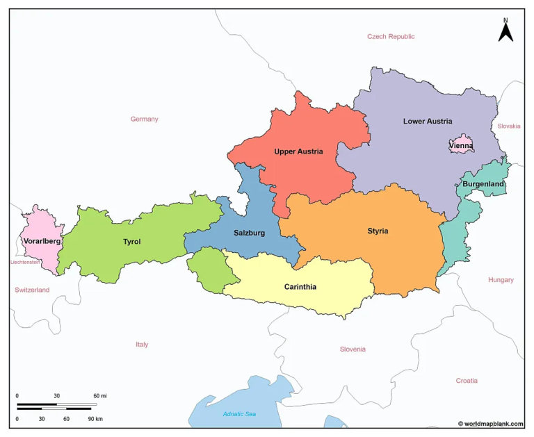 Map of Austria – Austria Cities Map [PDF] - Printable World Maps