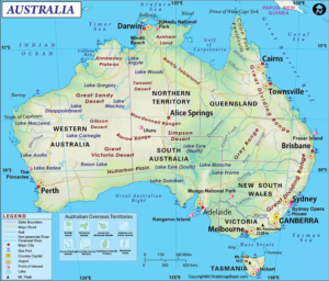Labeled Map of Australia with States, Capital and Cities - Printable ...