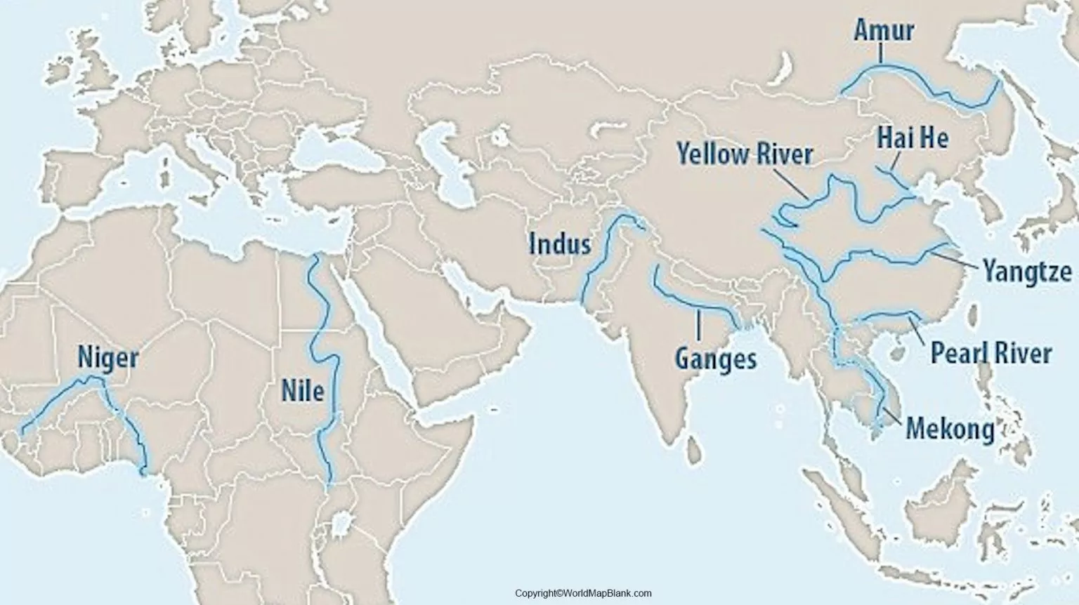 Yellow River on World Map – Yangtze River Map China - Printable World Maps