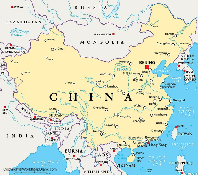Yellow River on World Map – Yangtze River Map China - Printable World Maps