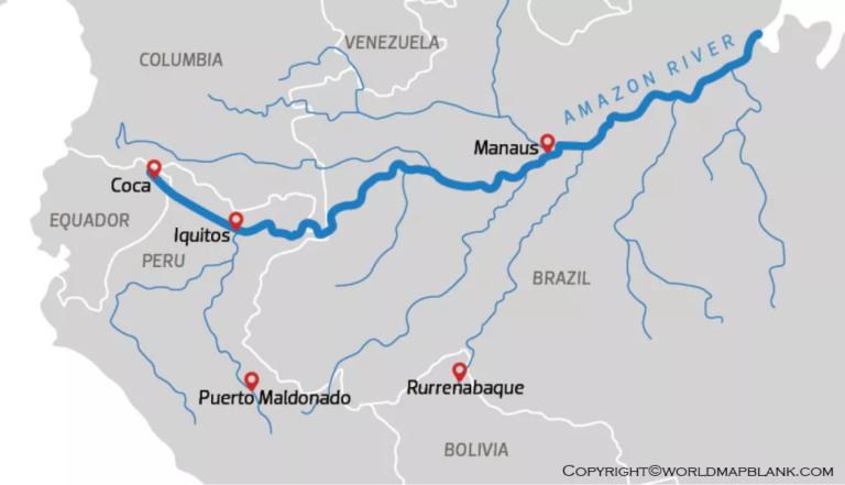 Amazon River World Map – Amazon River on World Map - Printable World Maps