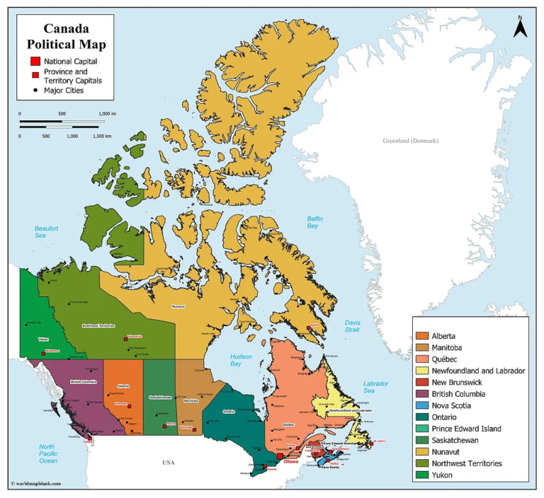 Canada Provinces Map – Map of Canada [PDF] - Printable World Maps