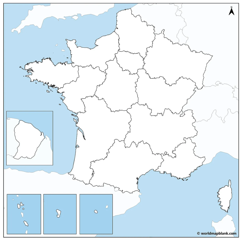 Blank Map of France – France Outline Map [PDF] - Printable World Maps