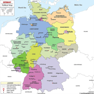 Political Germany Map – Map of Germany with Cities [PDF] - Printable ...