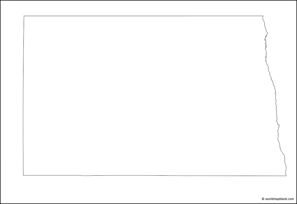 Blank Map of North Dakota – ND Outline Map [PDF] - Printable World Maps