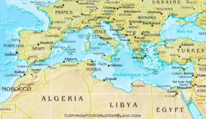 Map of Mediterranean World | Mediterranean Sea on World Map - Printable ...