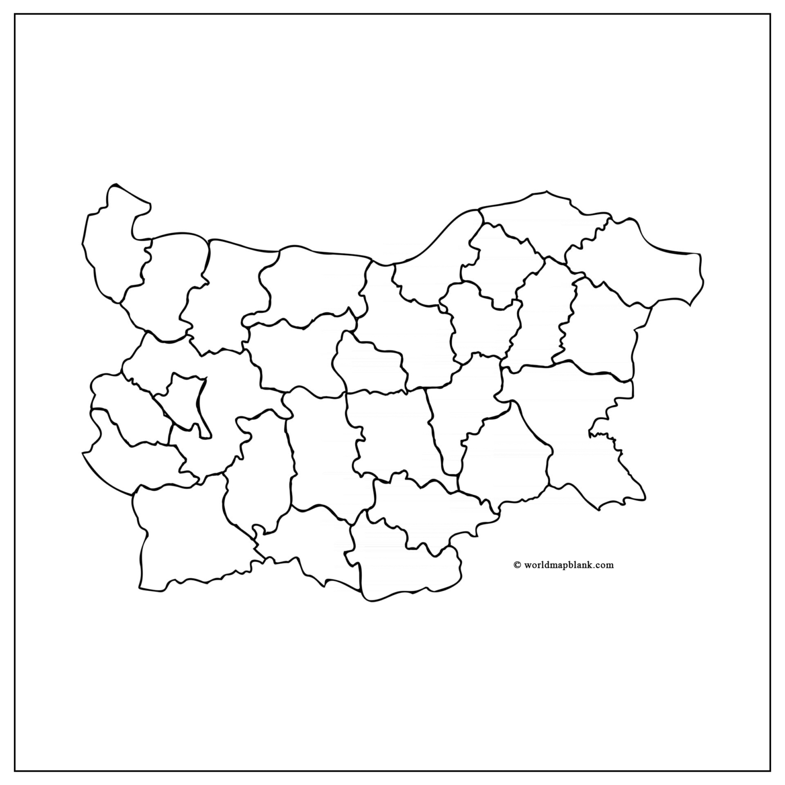 Blank Map of Bulgaria – Outline Map of Bulgaria [PDF] - Printable World ...