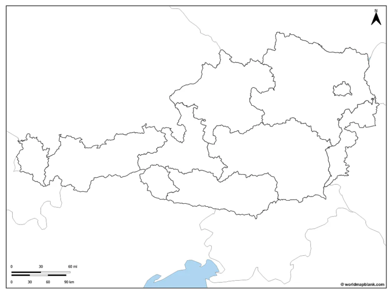 Austria Map Outline – Blank Map of Austria [PDF] - Printable World Maps