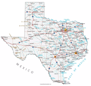Labeled Map of Texas with Capital & Cities - Printable World Maps