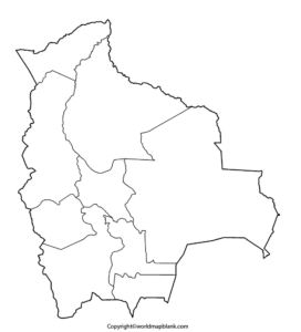 Printable Blank Map of Bolivia – Outline, Transparent Map - Printable ...