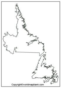 Printable Blank Map of Newfoundland and Labrador – Outline Map ...