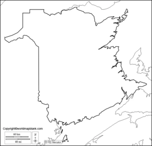 Printable Blank Map of New Brunswick – Outline, PNG Map - Printable ...