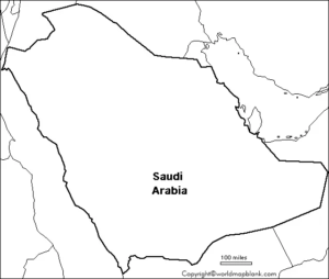 Printable Blank Map of Saudi Arabia -Outline Transparent Map ...