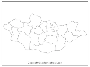 Printable Blank Map of Mongolia – Outline, Transparent Map - Printable ...