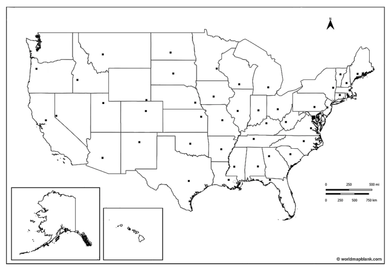 Blank Map of the United States – Blank USA Map [PDF] - Printable World Maps