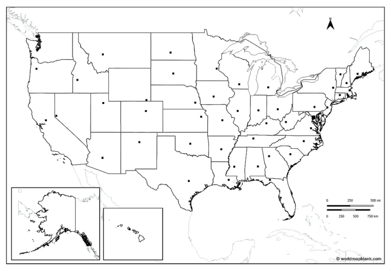 Blank Map of the United States – Blank USA Map [PDF] - Printable World Maps