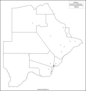 Printable Blank Map of Botswana – Outline, Transparent Map - Printable ...