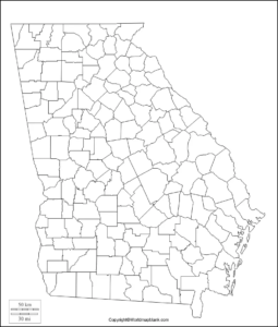 Printable Blank Map of Georgia – Outline, Transparent, PNG Map ...