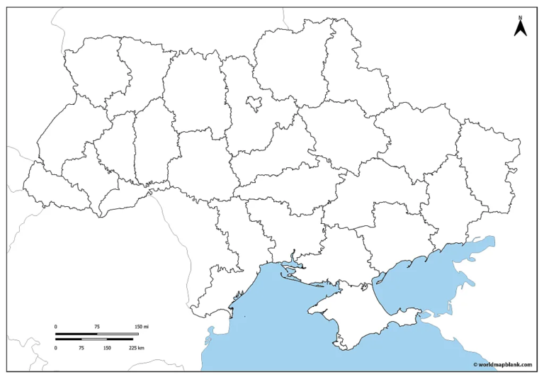 Blank Map of Ukraine – Outline Map of Ukraine [PDF] - Printable World Maps