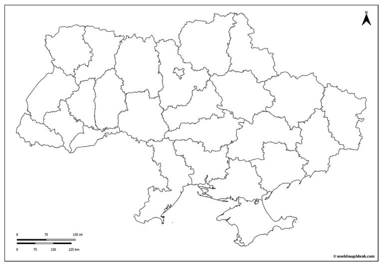 Blank Map of Ukraine – Outline Map of Ukraine [PDF] - Printable World Maps