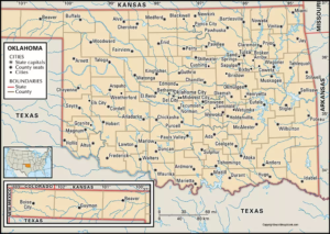 Labeled Map of Oklahoma with Capital & Cities - Printable World Maps