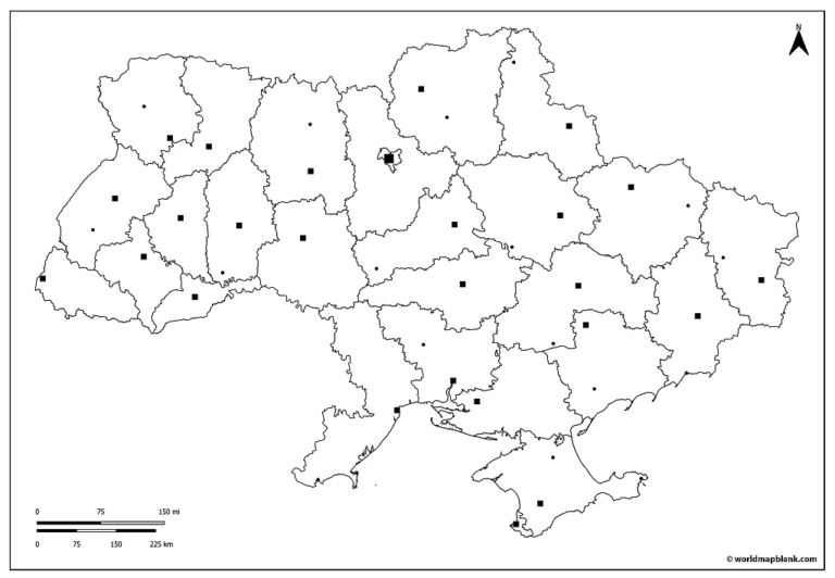 Blank Map of Ukraine – Outline Map of Ukraine [PDF] - Printable World Maps