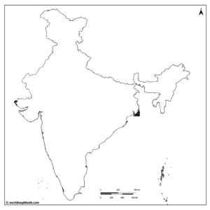 Blank Map of India – Printable Outline Map of India [PDF] - Printable ...