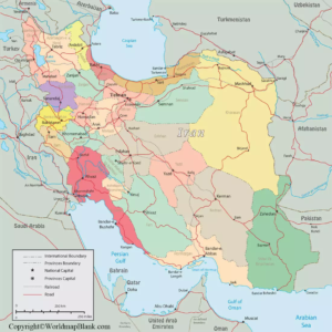 Labeled Map of Iran with States, Capital & Cities - Printable World Maps