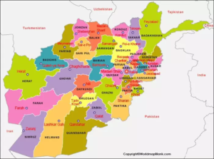 Labeled Map of Afghanistan with States, Capital & Cities - Printable ...