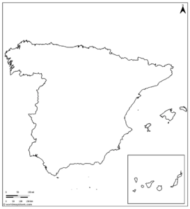 Printable Blank Map of Spain – Outline Map of Spain [PDF] - Printable ...