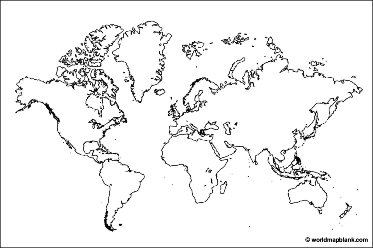Printable Blank World Map – World Map Blank [PDF] - Printable World Maps