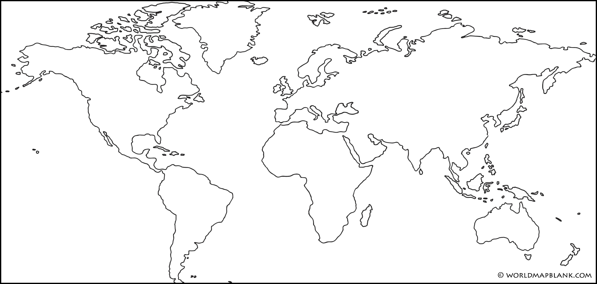 Printable Blank World Map – World Map Blank [PDF] - Printable World Maps