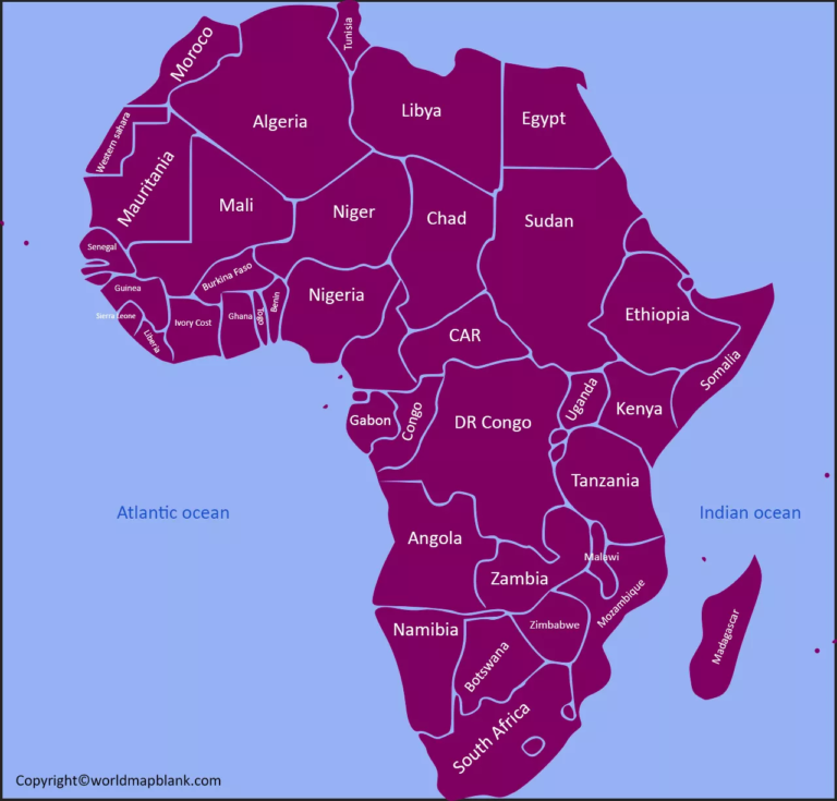 Africa Map with Countries – Labeled Map of Africa [PDF] - Printable ...